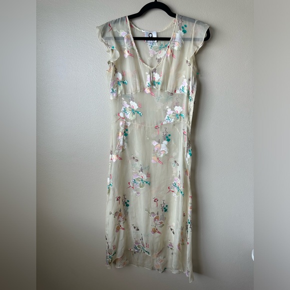 Maison MAYLE | Dresses | Vintage Maison Mayle Yellow Sheer Floral Dress ...